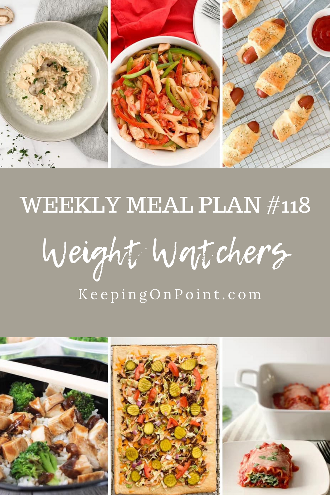 WW (Weight Watchers) Weekly Meal Plan #118