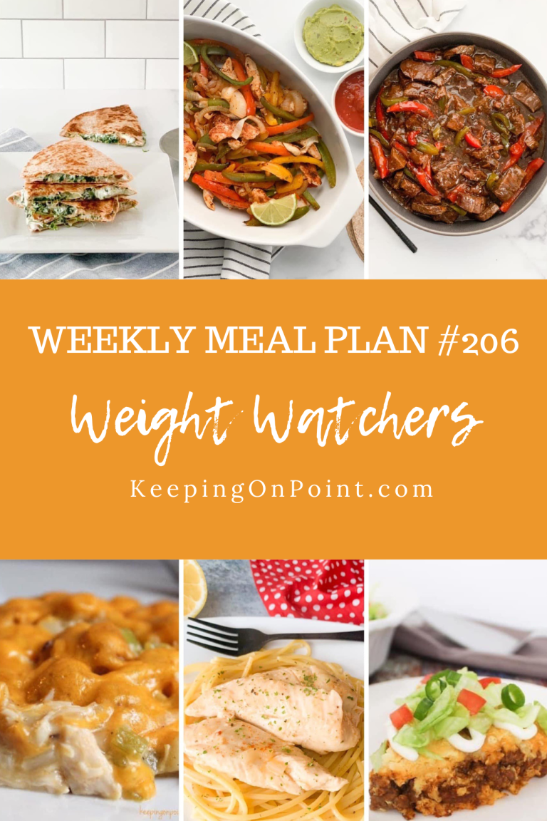 WW (Weight Watchers) Weekly Meal Plan #206